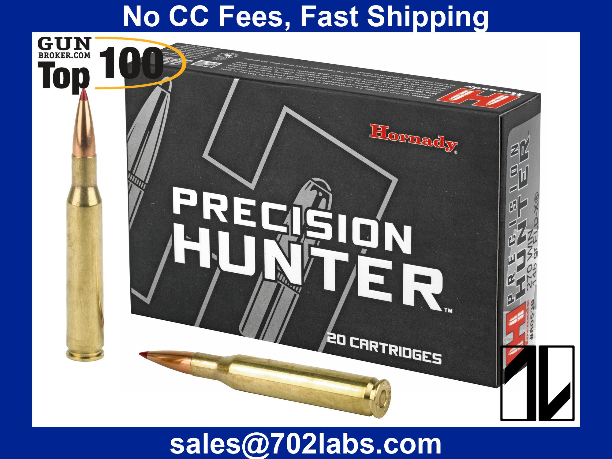 270 Win Ammo Hornady Precision Hunter 270 Ammo 145 Grain ELD-X - Rifle ...